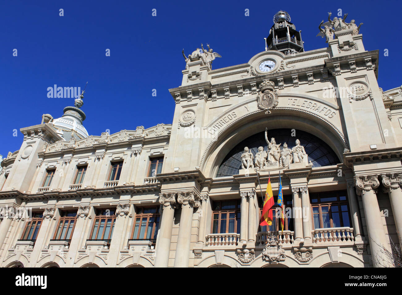 Central Post Office (Edificio de Correos y Telegrafos) Valencia Spain Stock Photo - Alamy
