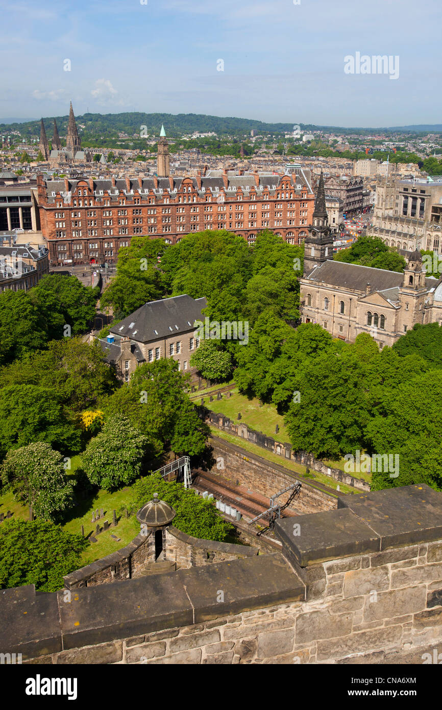 Edinburgh castle from above hi-res stock photography and images - Alamy