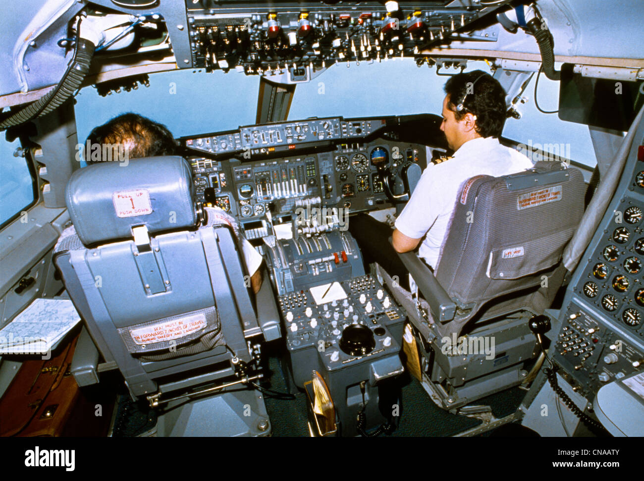 Saudi Arabia Saudi Airlines Pilots In Cockpit Stock Photo - Alamy