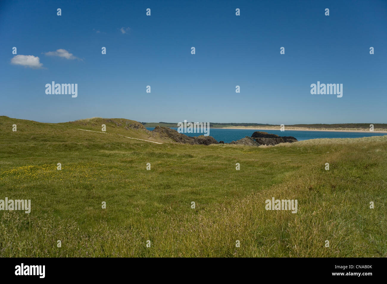 Looking to Penrhos beach from Llanddwyn island, Anglesey Stock Photo ...