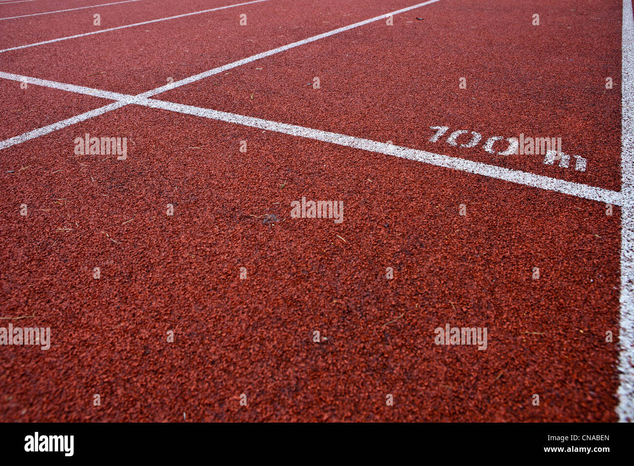 Sport grounds concept - Athletics Track Lane Numbers Stock Photo - Alamy