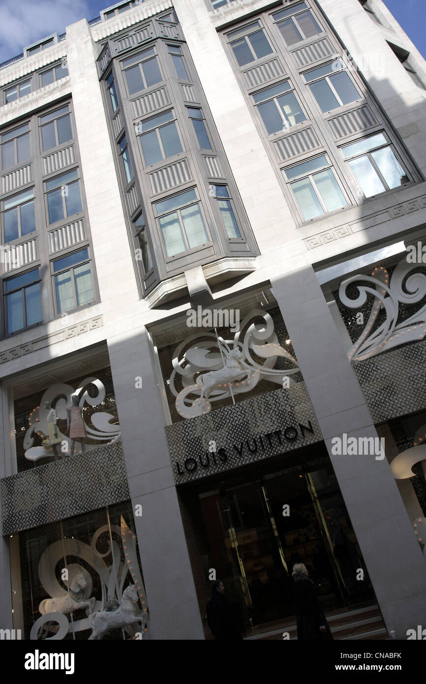 Front facade of Louis Vuitton store in New Bond Street, London Stock ...