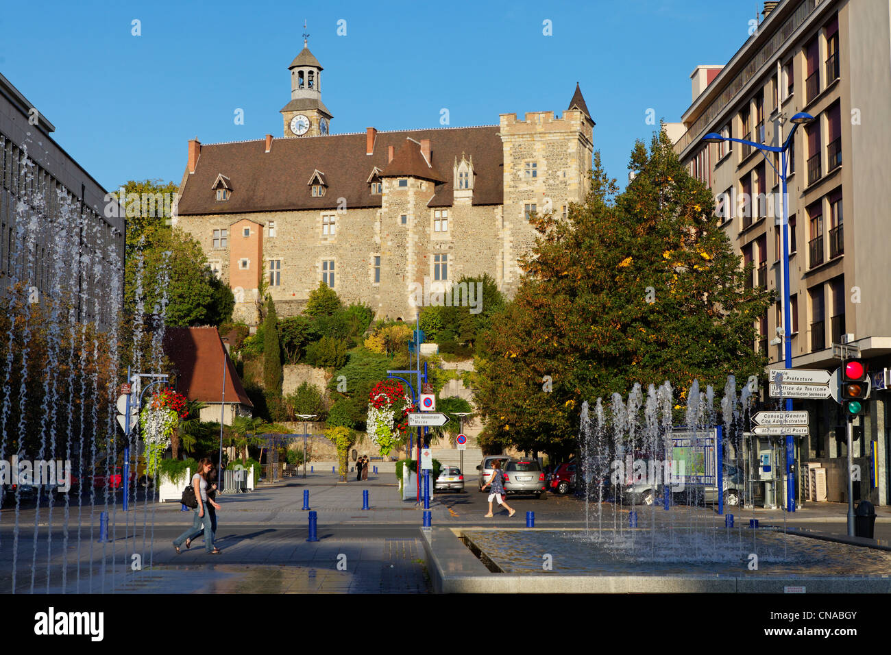 France, Allier, Montlucon, castle of Les Ducs de Bourbon Stock Photo ...