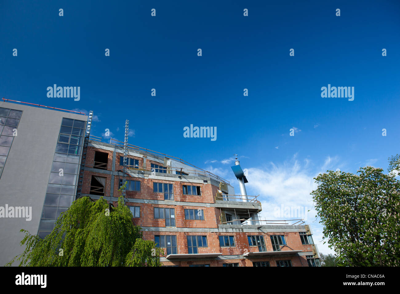 residential building construction site on a lovely summer day (color ...