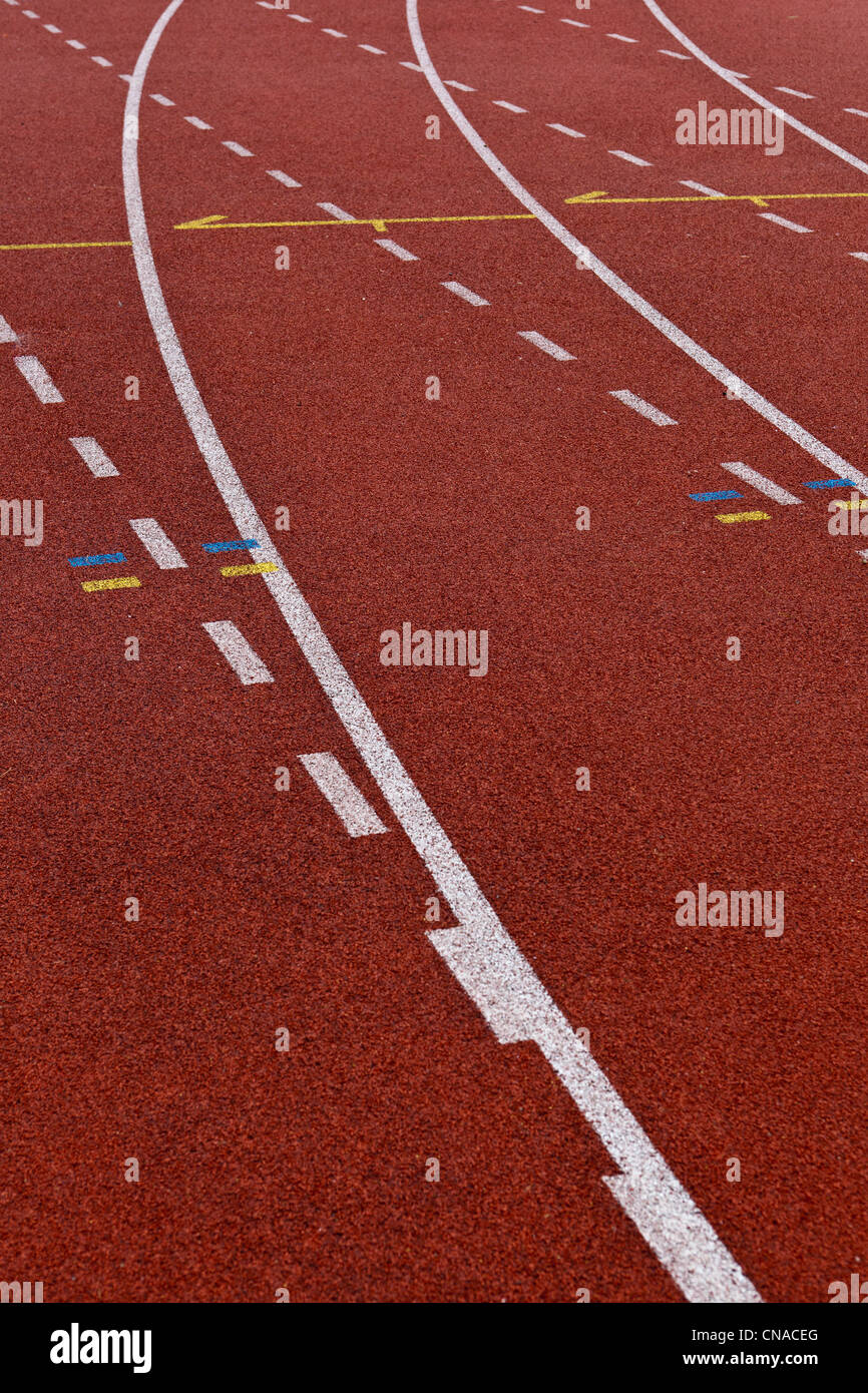 Sport grounds concept - Athletics Track Lane Numbers Stock Photo - Alamy