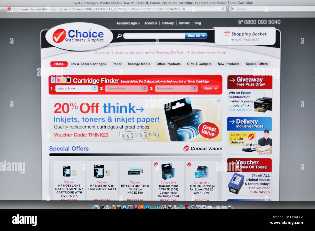 Choice Stationery website Stock Photo - Alamy