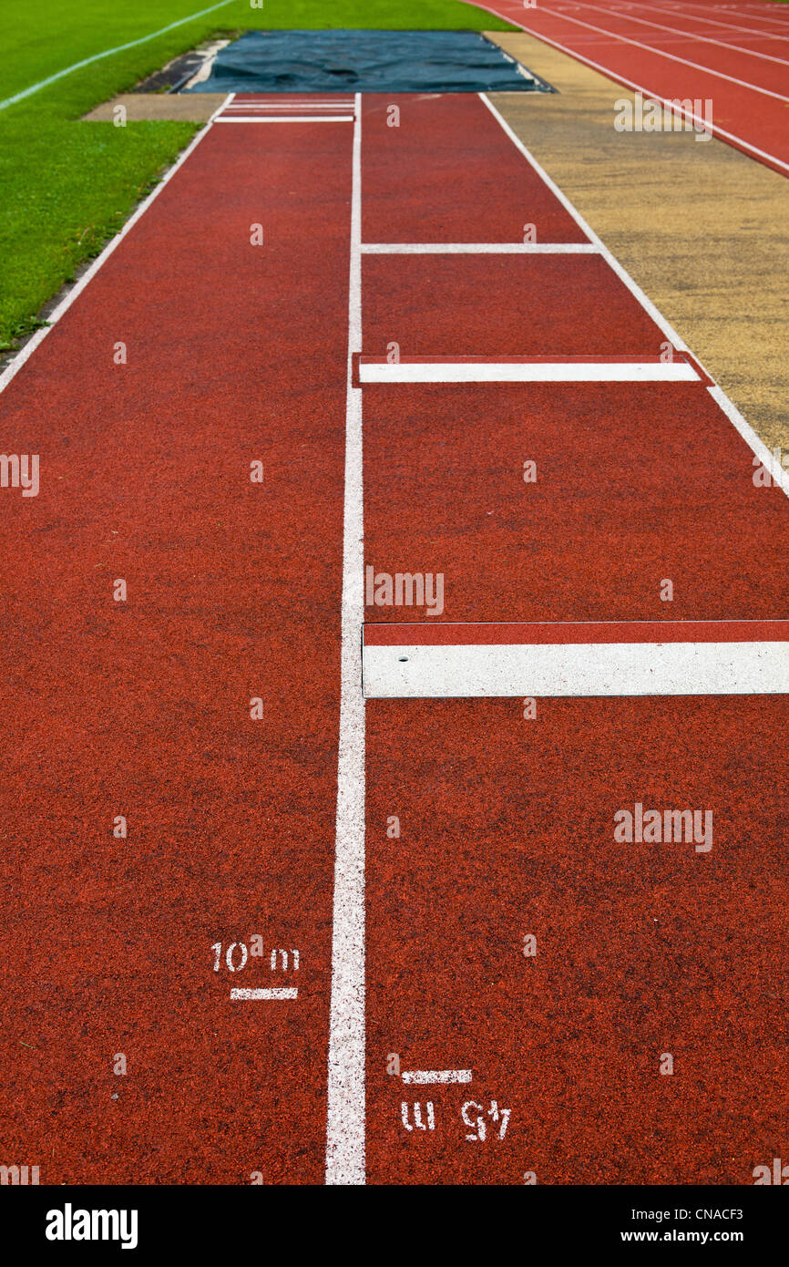 Sport grounds concept - Athletics Track Lane Numbers Stock Photo - Alamy