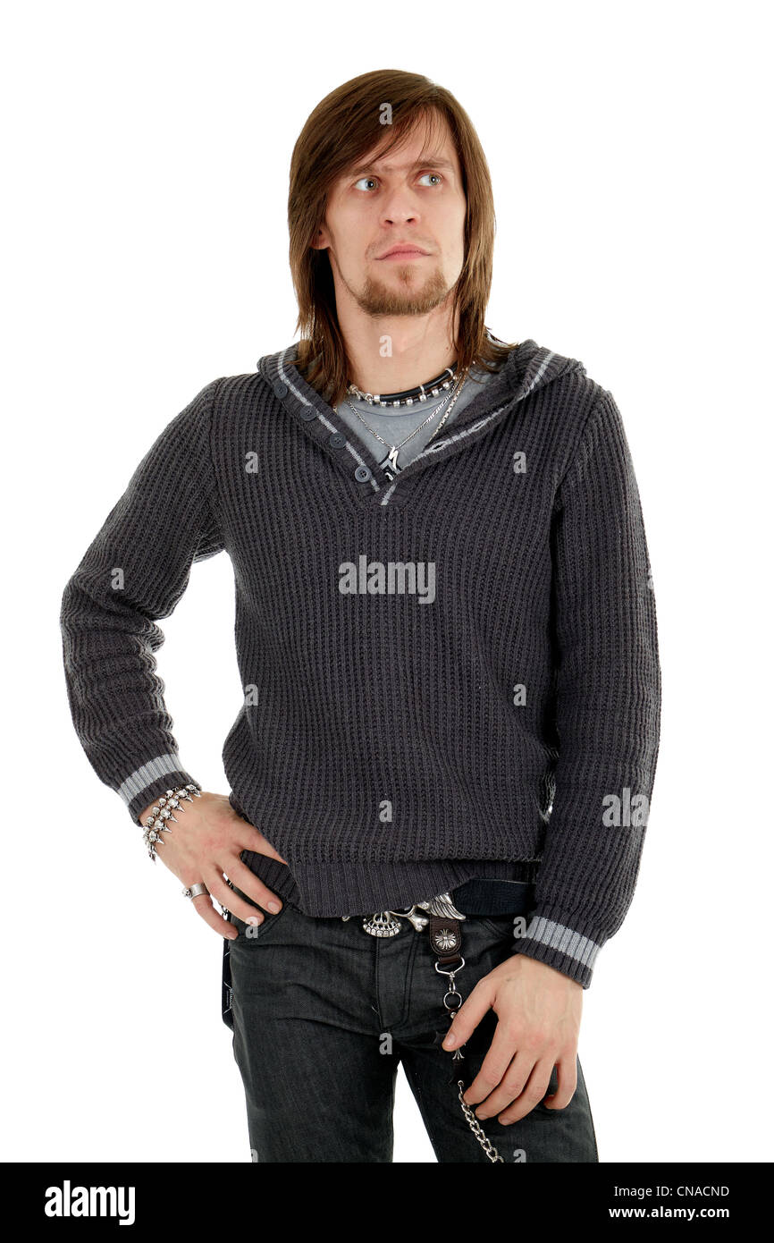 Man looking up background white hi-res stock photography and images - Alamy