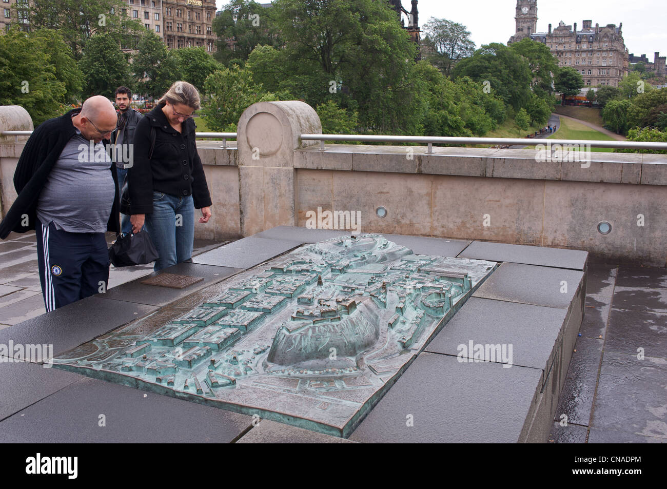 Bronze relief map Edinburgh Scotland UK Stock Photo - Alamy