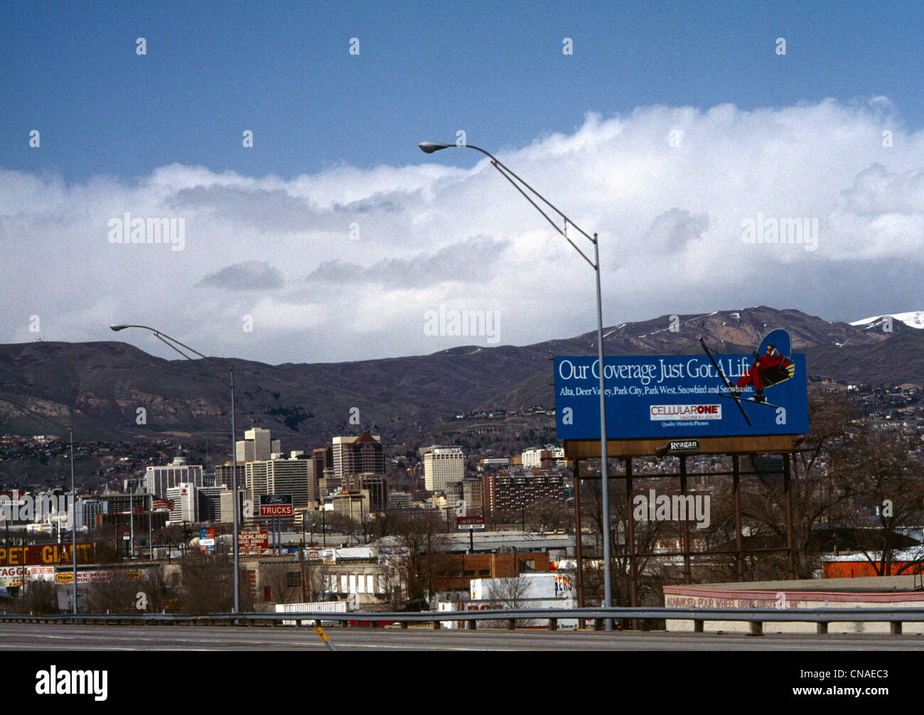 Utah USA Salt Lake City Advertising Billboard On The Side Of The Road ...