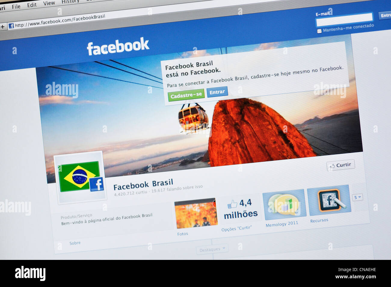 Facebook website - Brazil Stock Photo - Alamy