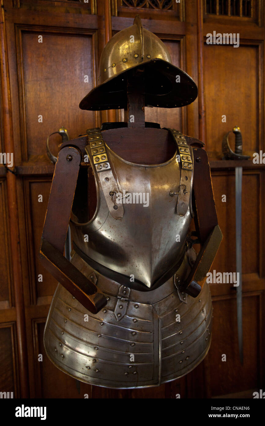 Knight armor on display at Edinburgh Castle, Scotland Stock Photo - Alamy
