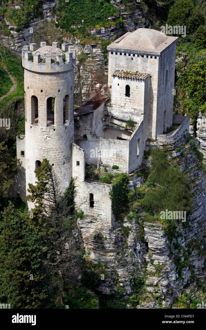 Toretta di Pepoli, the Pepoli Tower castle in Erice, Sicily, Italy ...