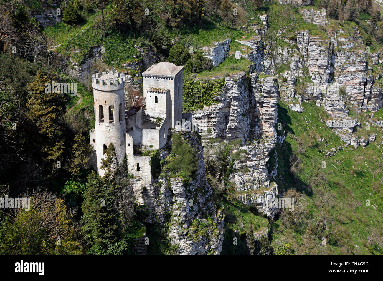 Toretta di Pepoli, the Pepoli Tower castle in Erice, Sicily, Italy ...