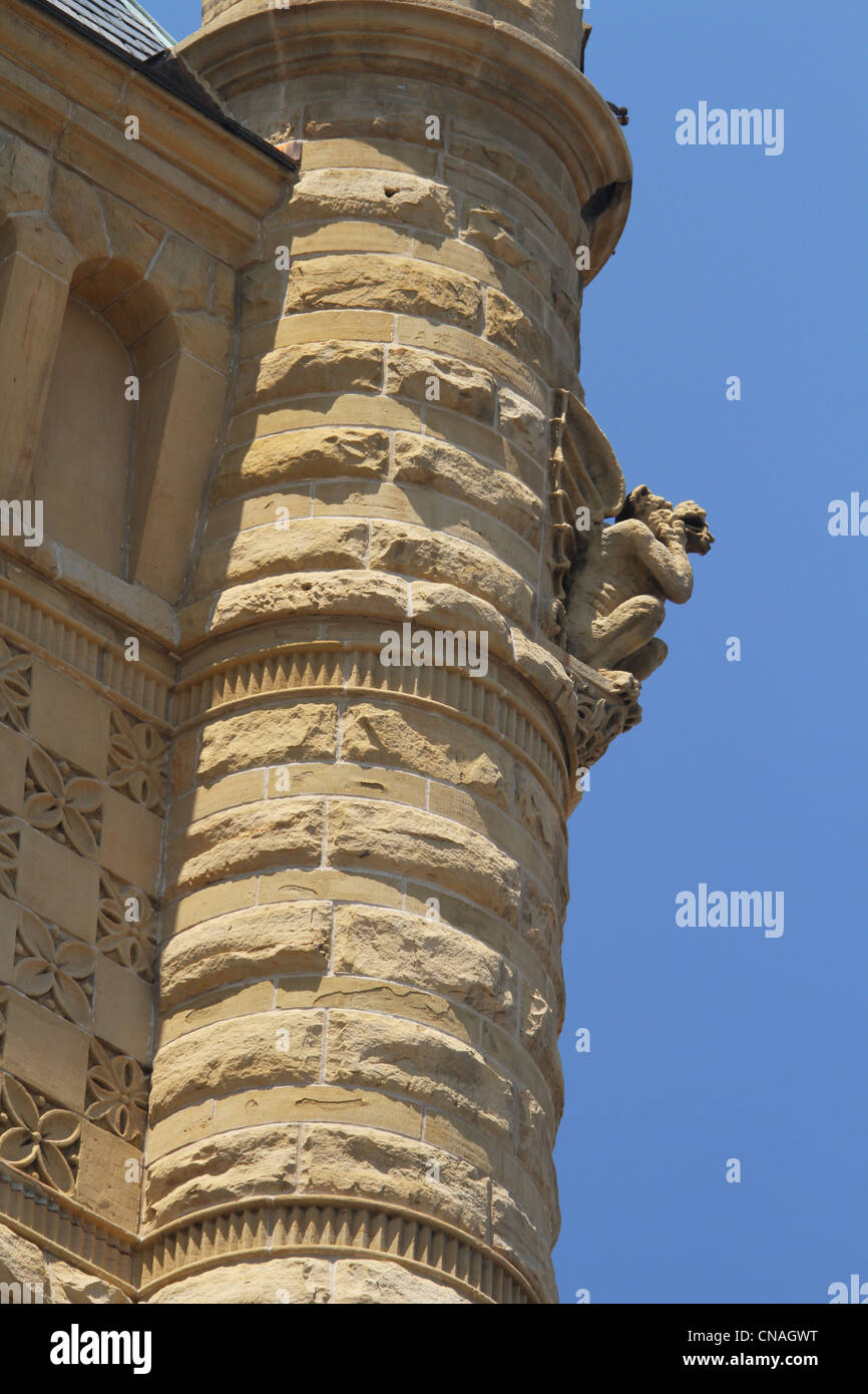 Gargoyle on the Wells County Courthouse, Bluffton, Indiana, USA Stock ...