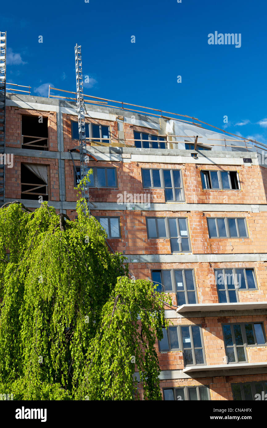 residential building construction site on a lovely summer day (color ...
