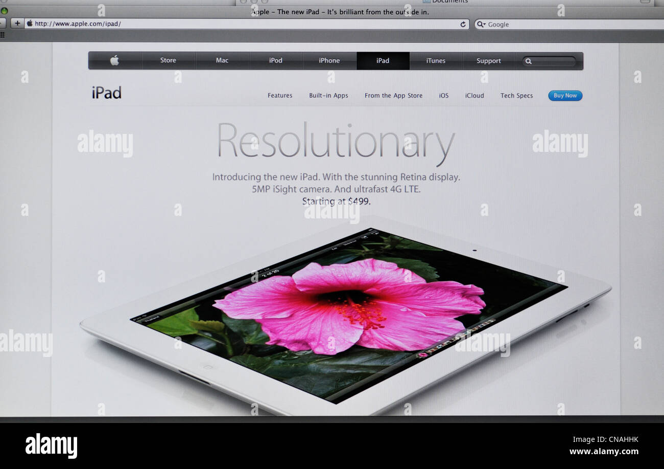 Apple website - iPad Stock Photo - Alamy