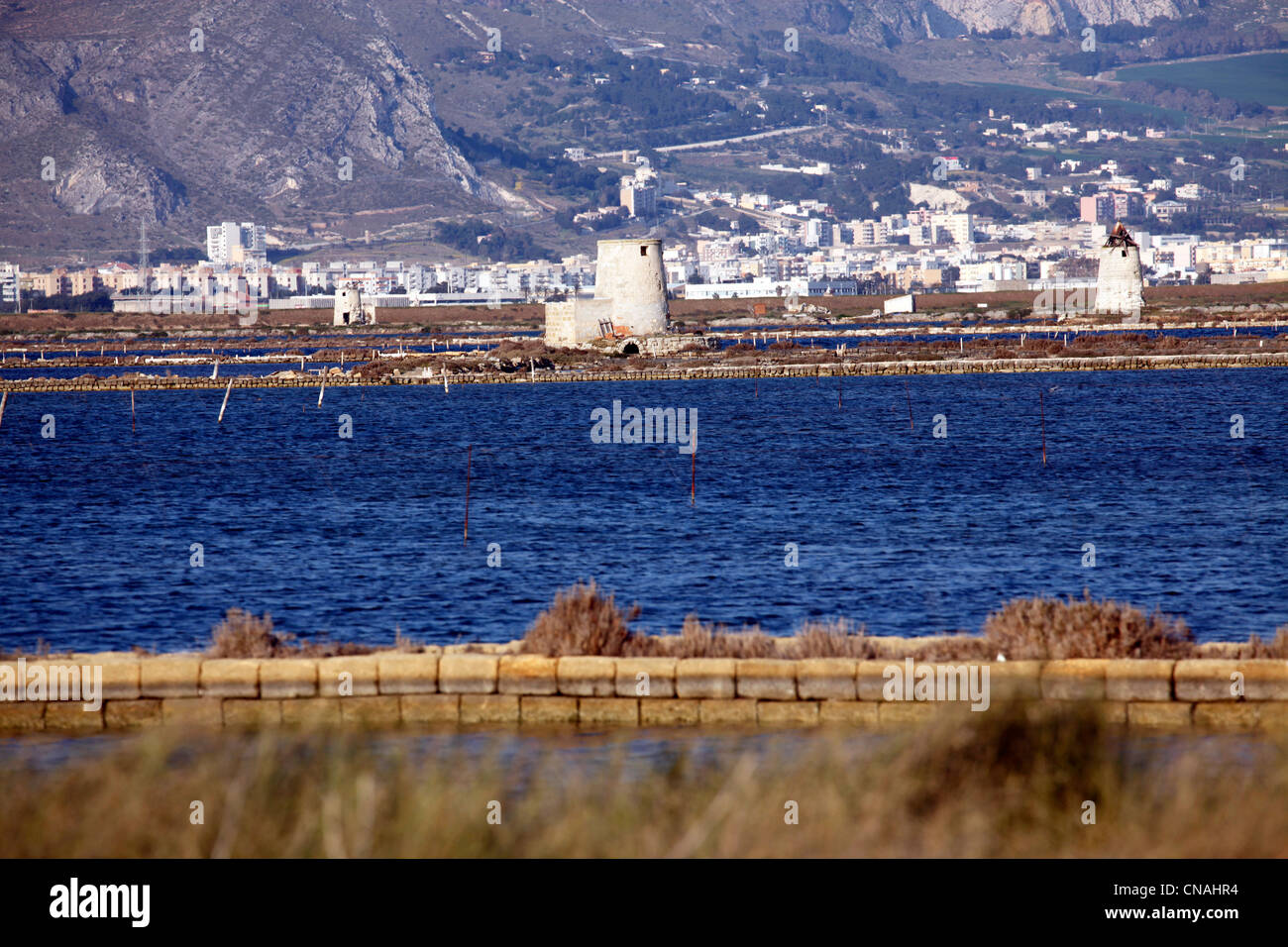 Salt Pans in Trapani, Sicily, Italy Stock Photo - Alamy