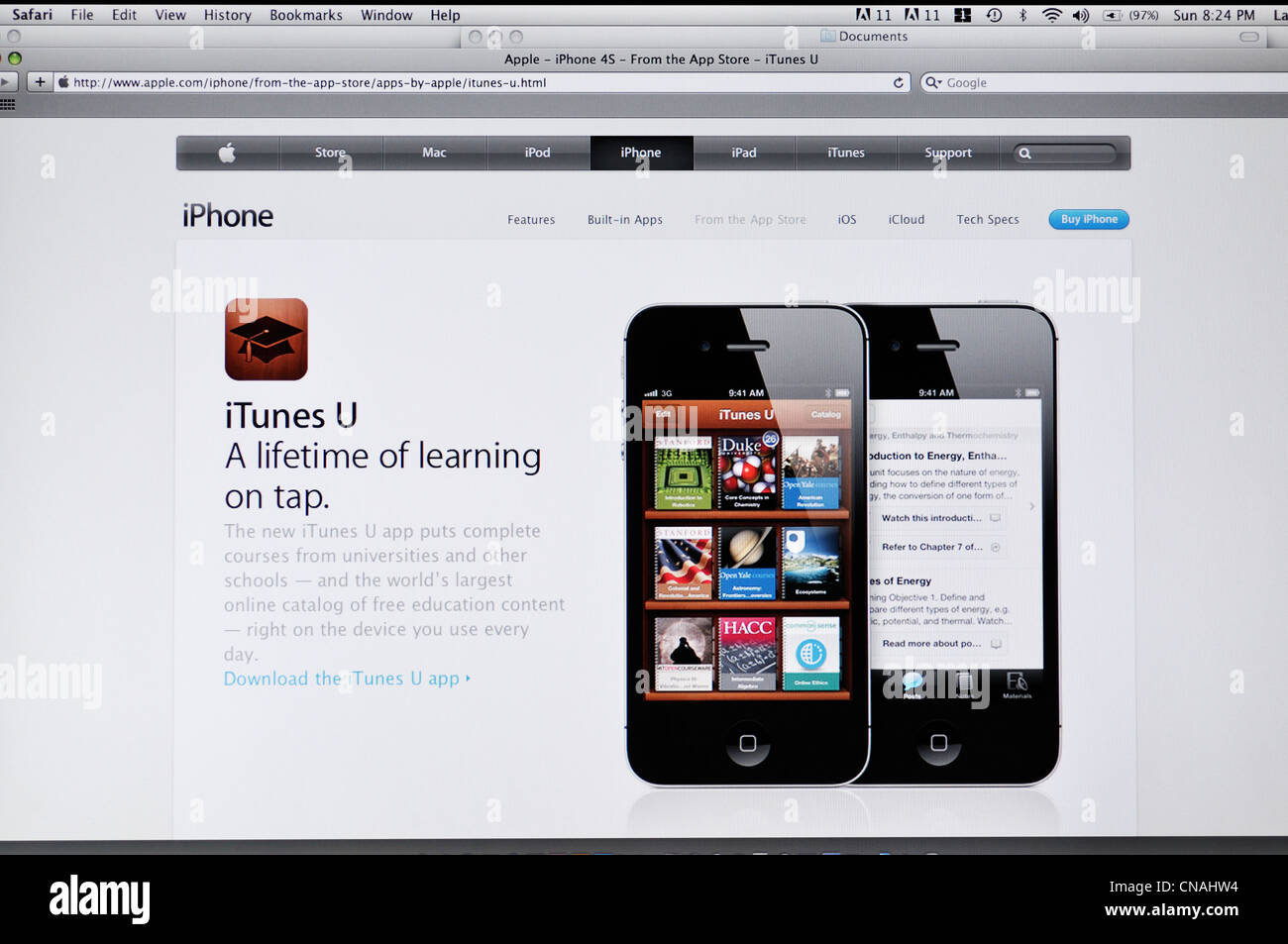 Apple website - iPhone iTunes Stock Photo - Alamy