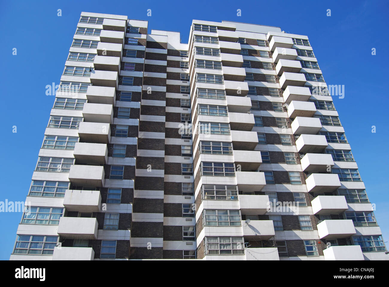High-rise apartment buildings, Sunbury Cross Centre, Sunbury-on-Thames ...