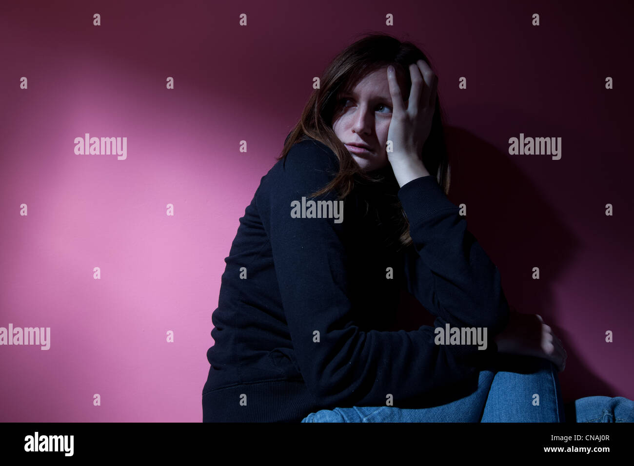 Young woman suffering from severe depression Stock Photo - Alamy