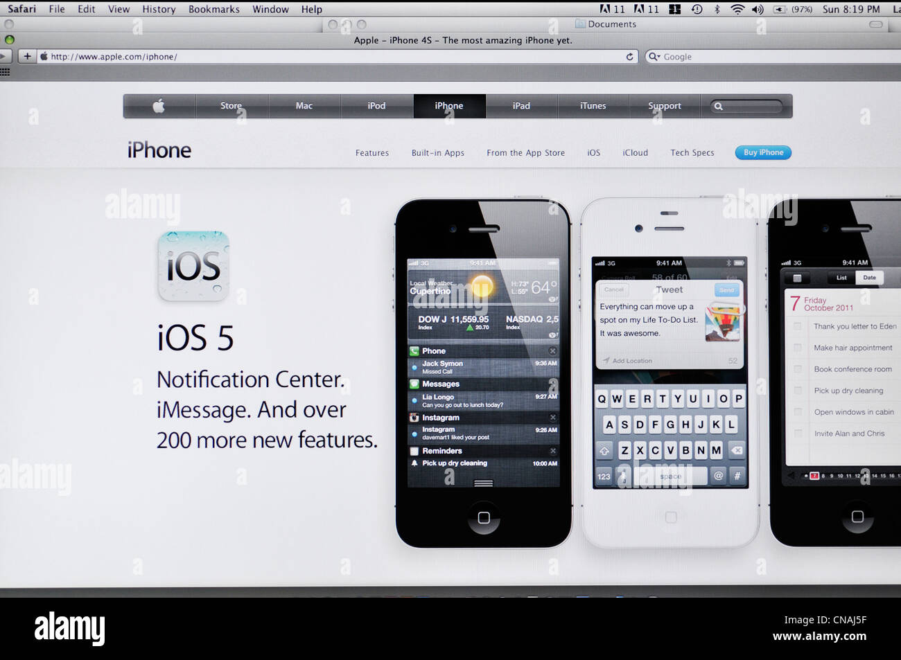 Apple website - iPhone IOS Stock Photo - Alamy