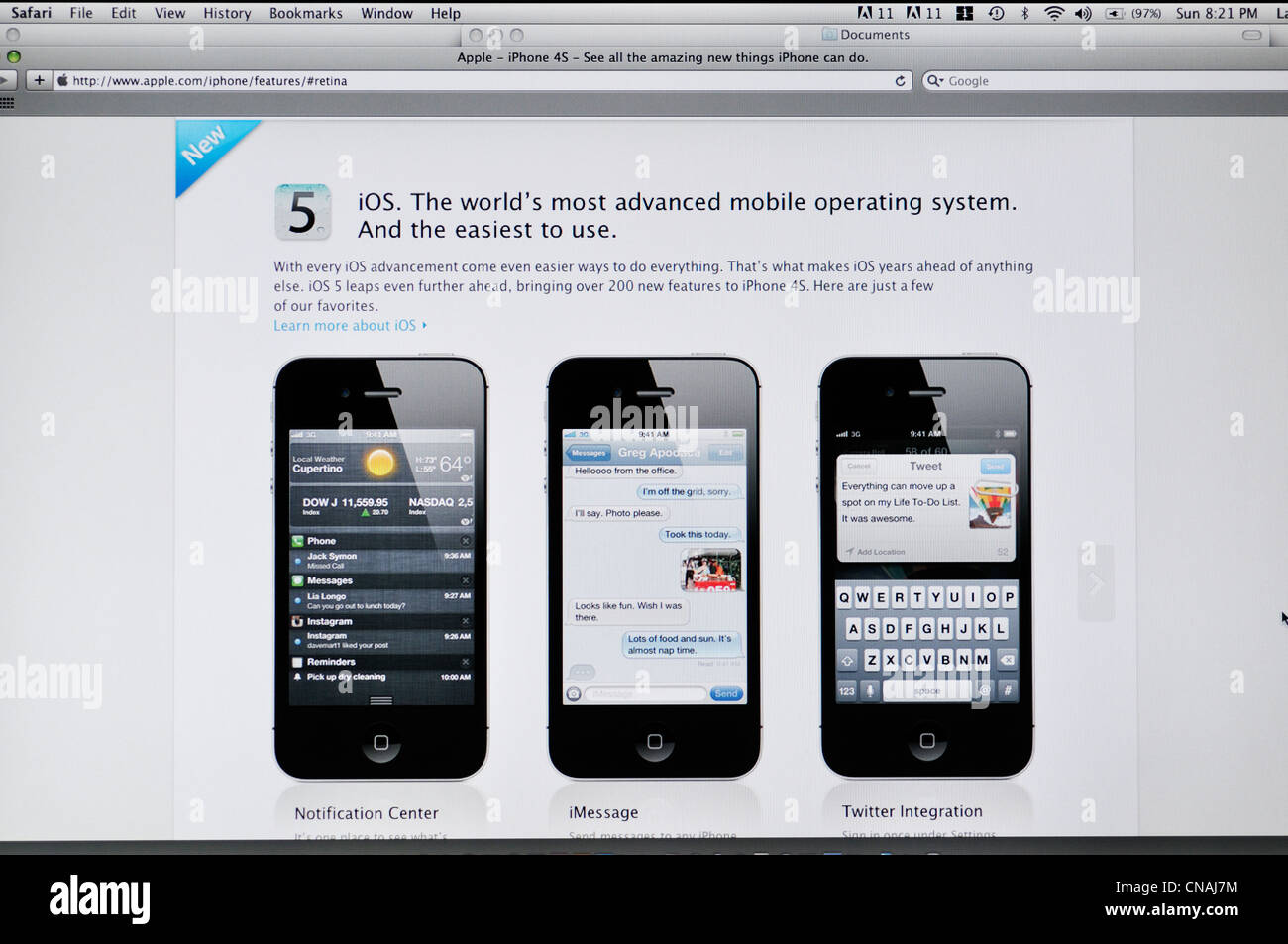 Apple website - iPhone IOS Stock Photo - Alamy