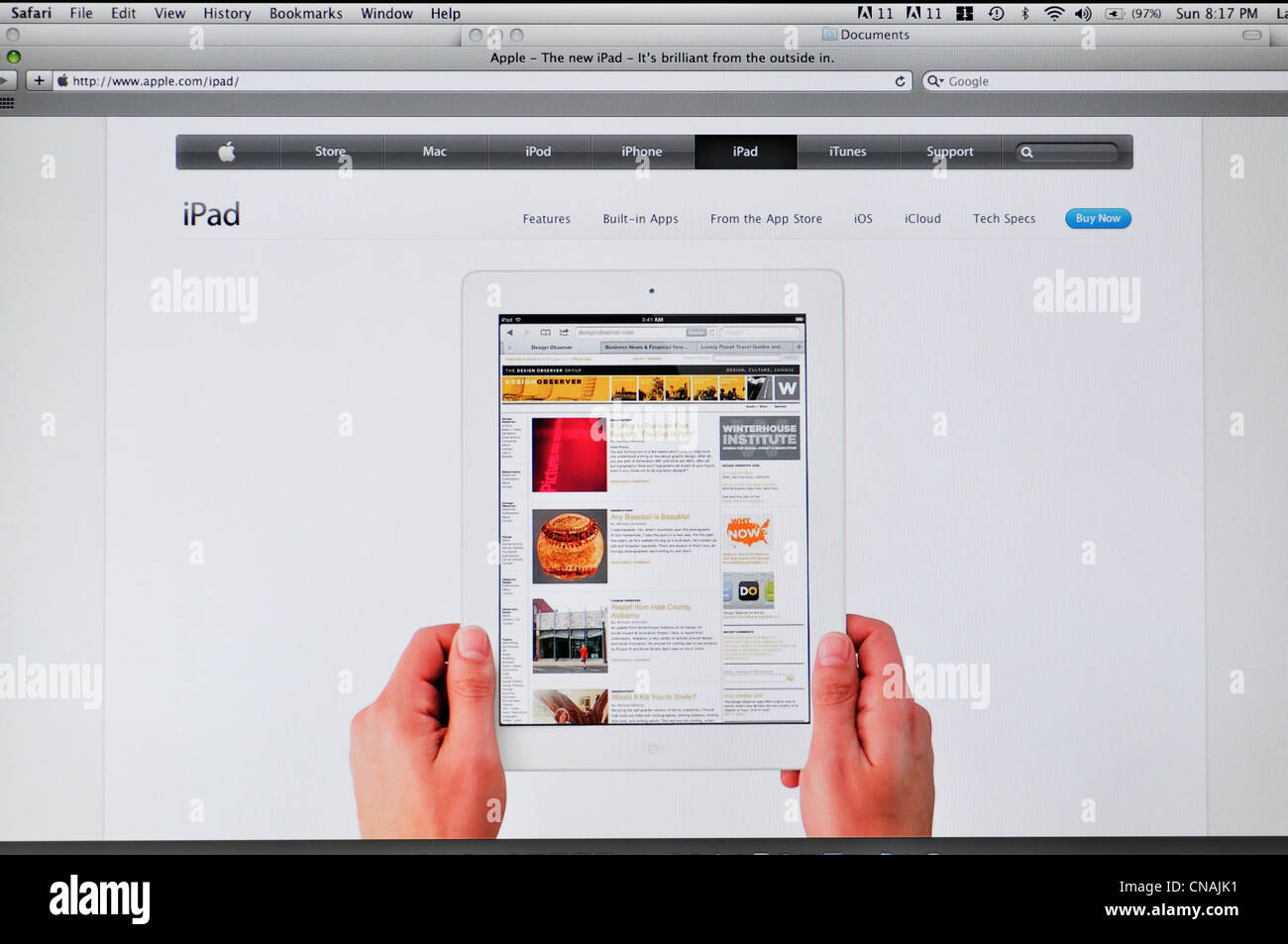 Apple website - iPad Stock Photo - Alamy