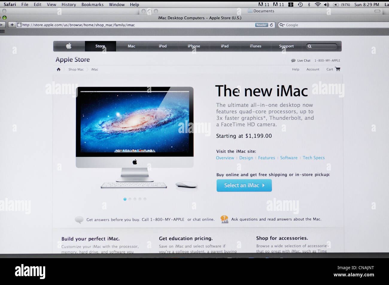 Apple website - iMac Stock Photo - Alamy