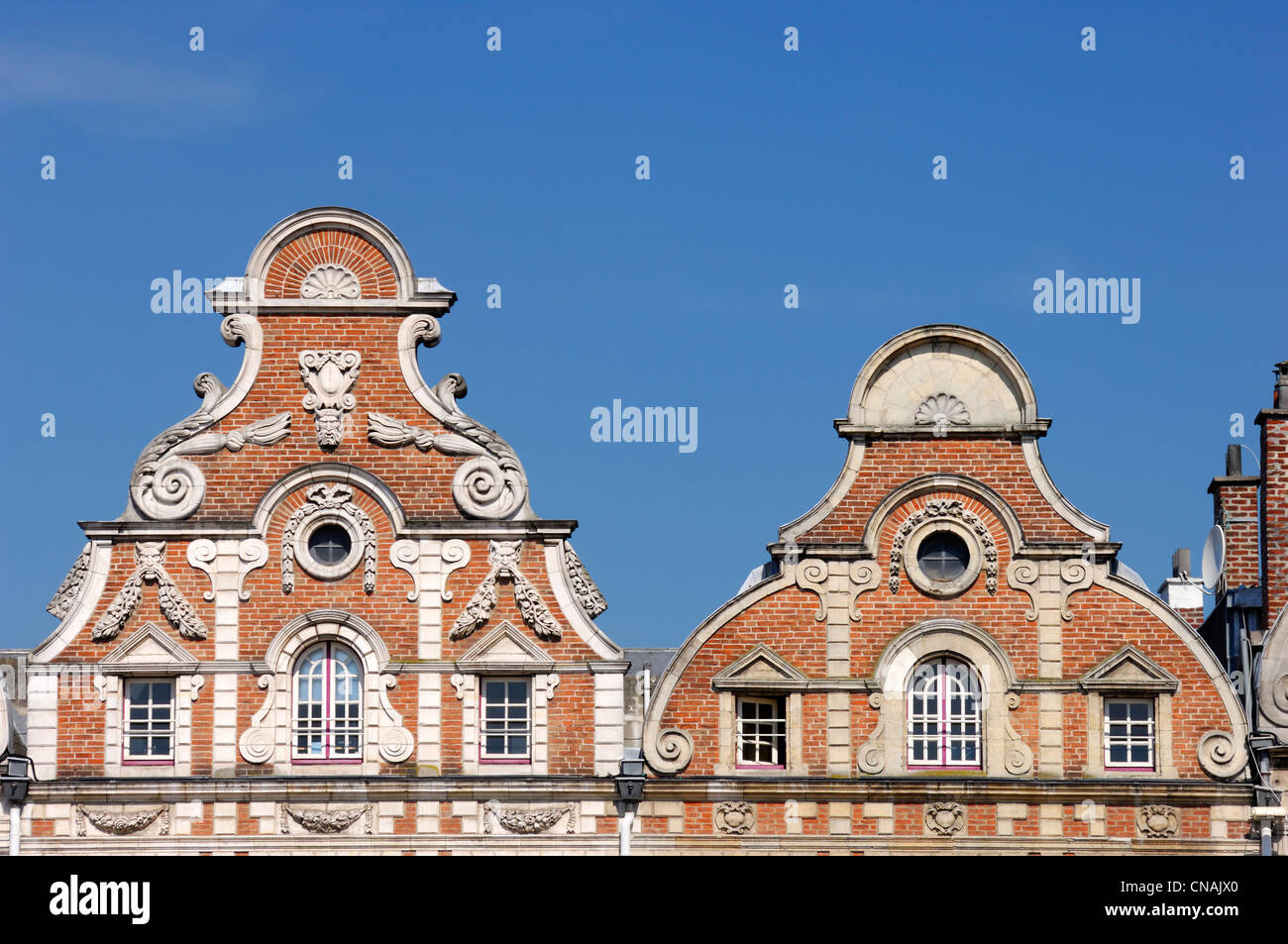 France, Pas de Calais, Arras, Grand Place, Flemish baroque style ...