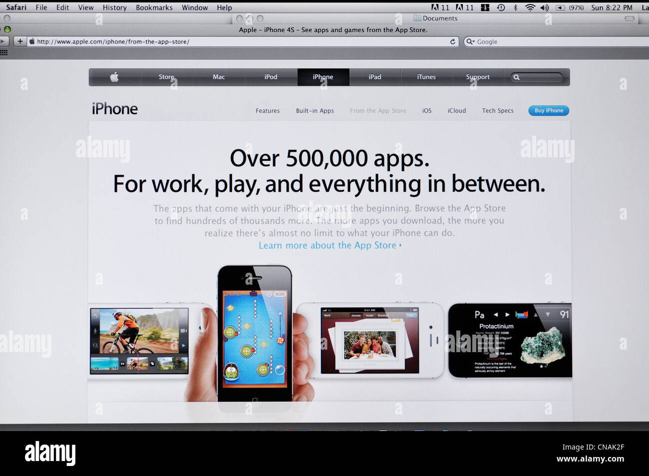 Apple website - Apps for iPhone Stock Photo - Alamy