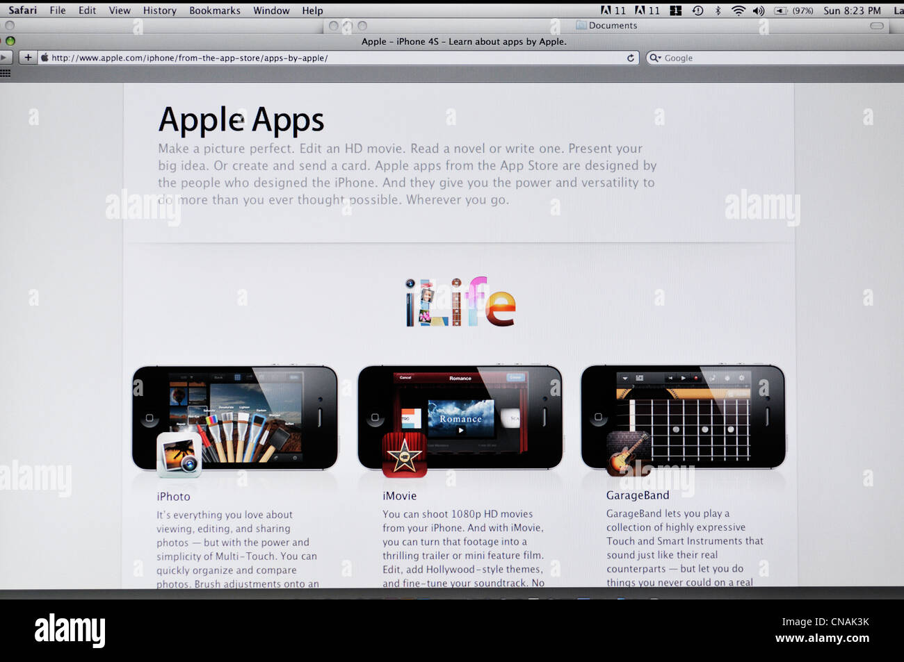Apple website - Apps Stock Photo - Alamy