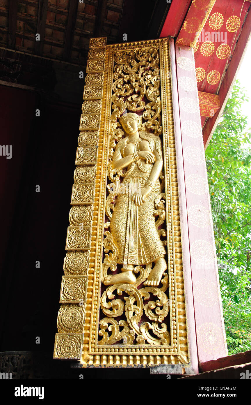 Guilded window carving, Royal Funerary Carriage House, Wat Xieng Thong ...