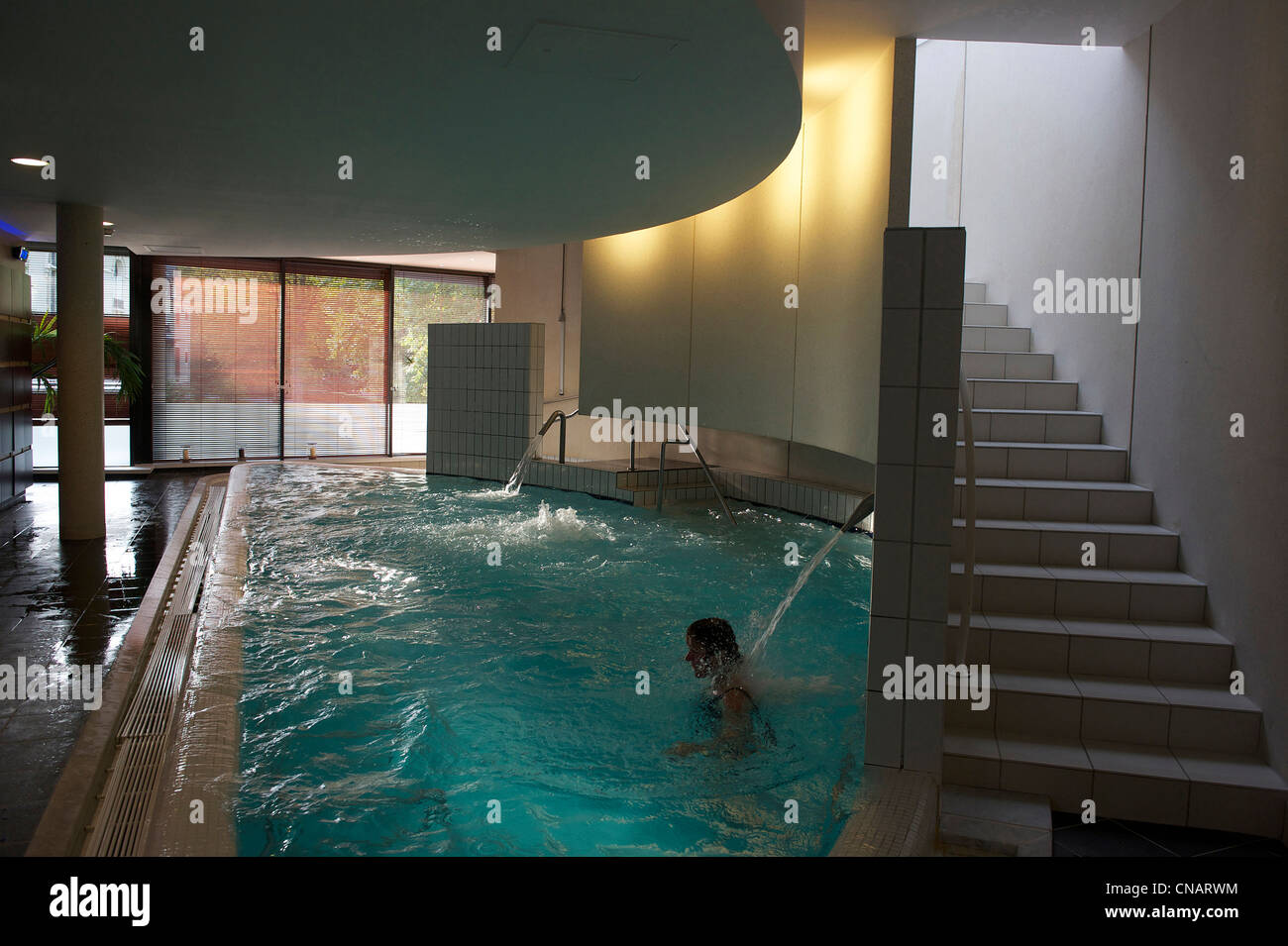 France, Vosges, Vittel spa and health Resort, swimming pool of Vittel ...