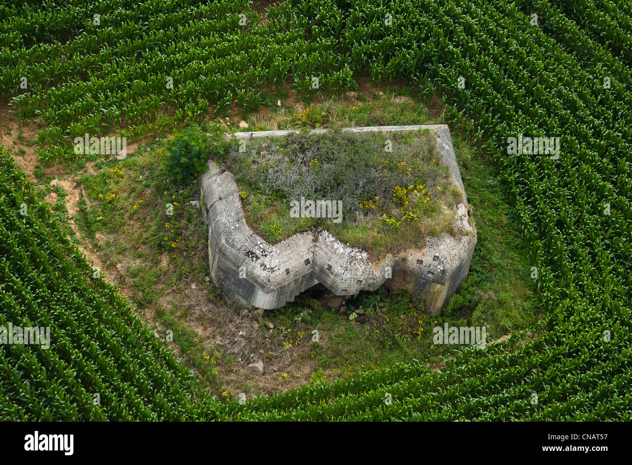 France, Manche, Quineville, blockhouse (aerial view Stock Photo - Alamy
