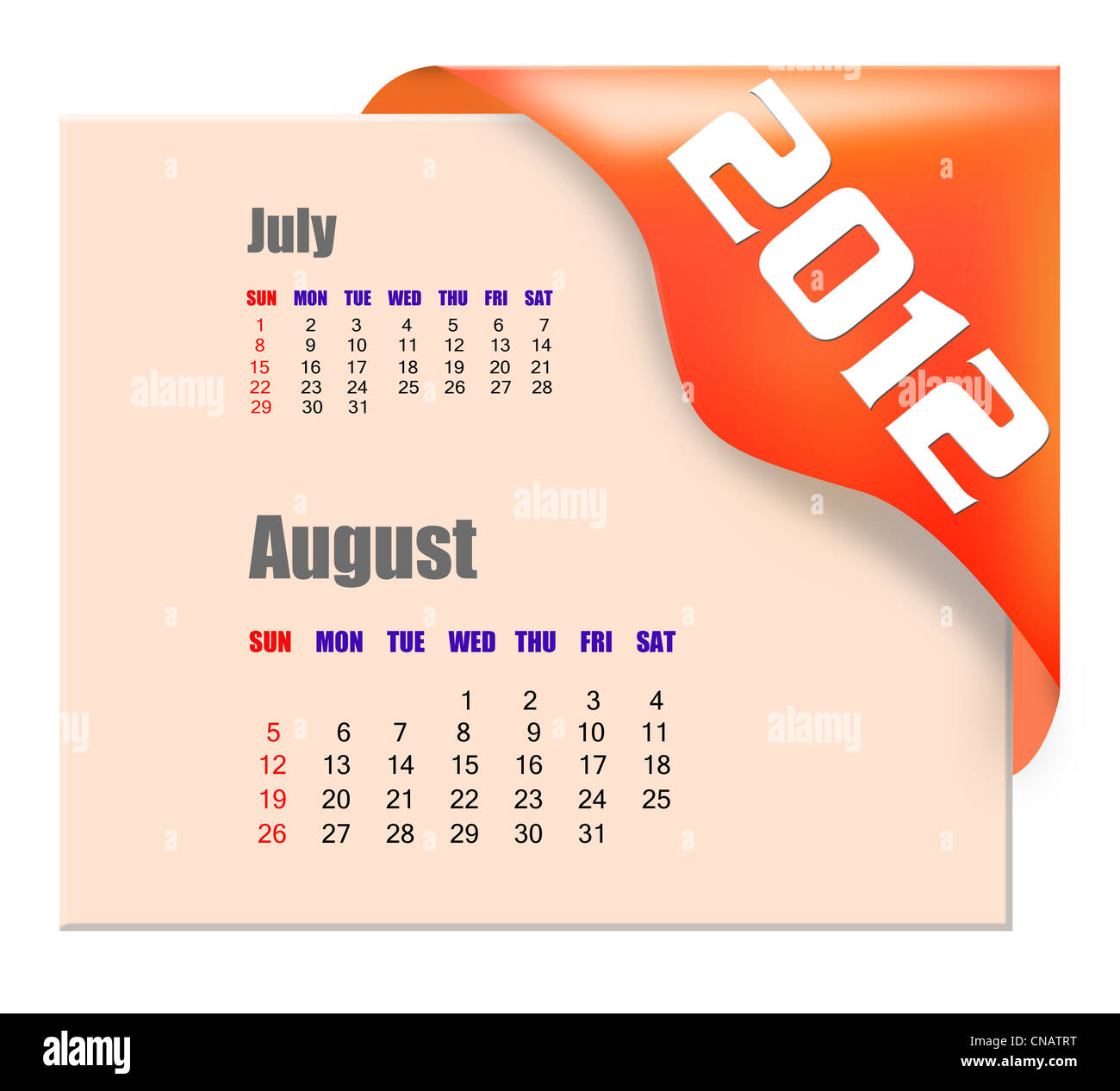 July to august Cut Out Stock Images & Pictures - Alamy