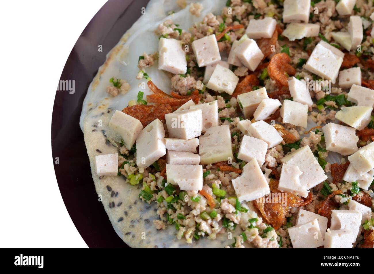 Vietnamese rice noodle with pork sliced , vegetable ,vietnamese sausage ...