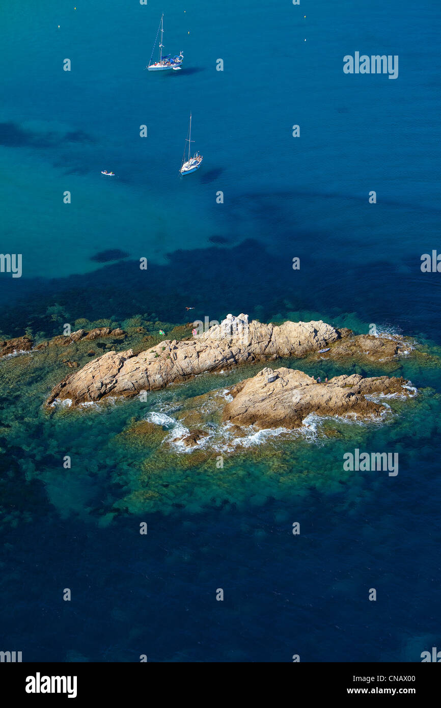 France, Var, Corniche des Maures, Le Lavandou, Nard Viou tip end of the ...