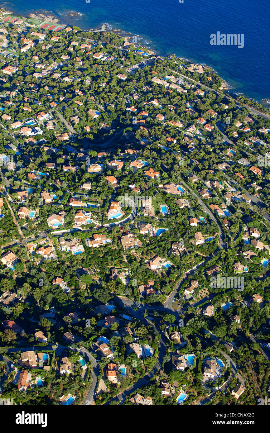 France, Var, Golfe de Frejus, Les Issambres, peak Issambres (aerial ...