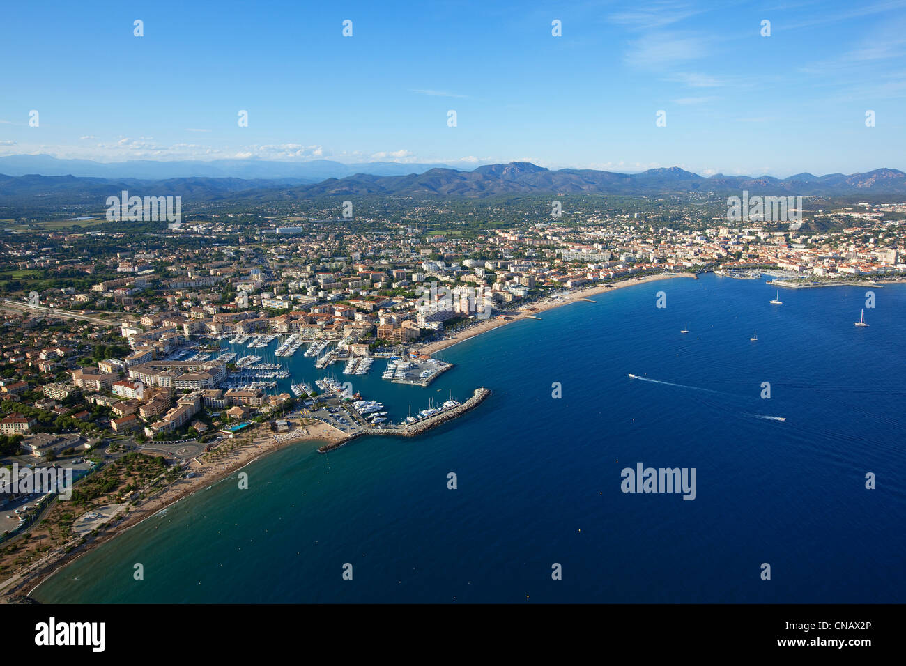 France, Var, Golfe de Frejus, Port Frejus and Saint Raphael on the ...