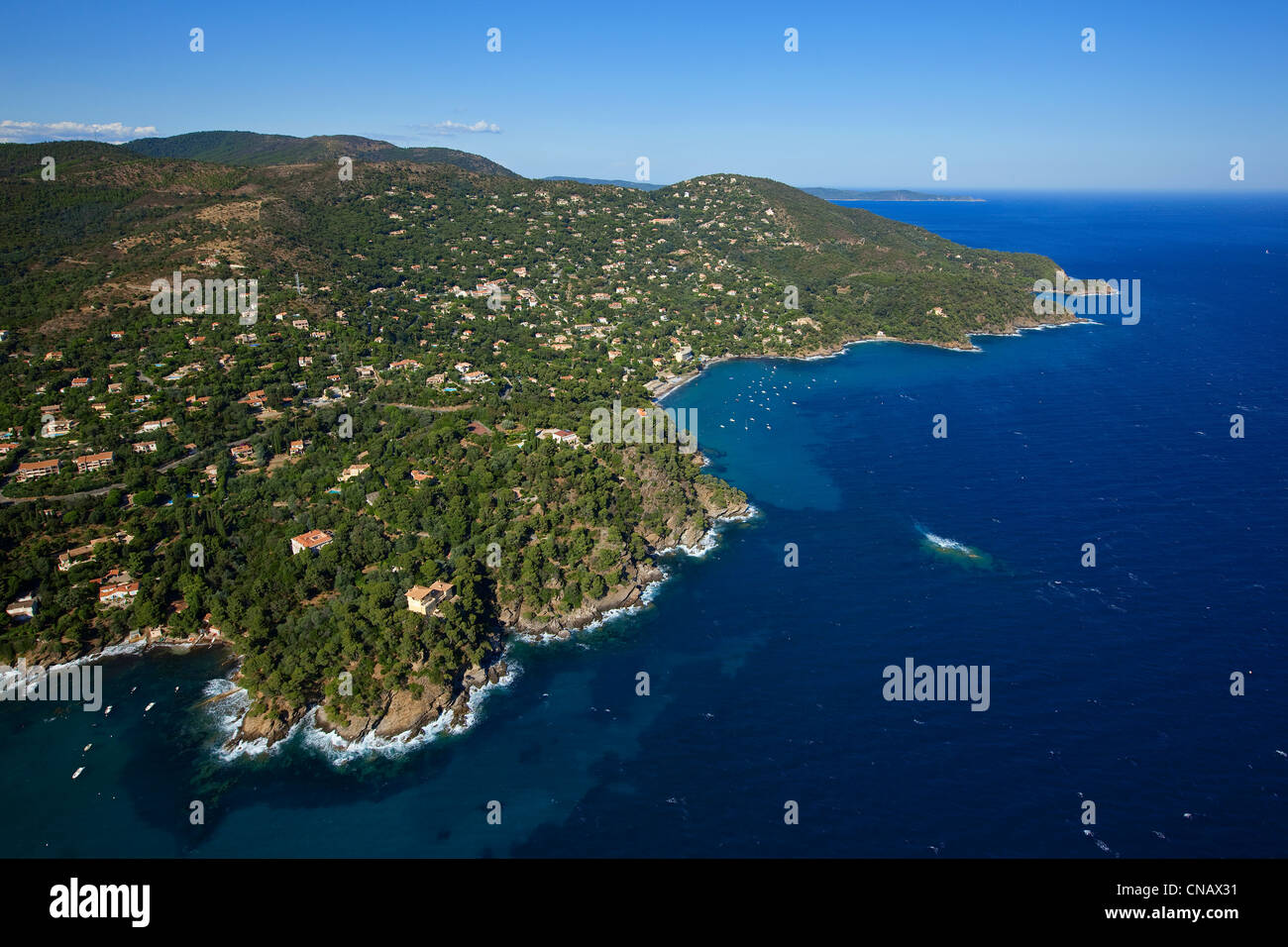 France, Var, Corniche des Maures, Rayol Canadel sur Mer (aerial view ...