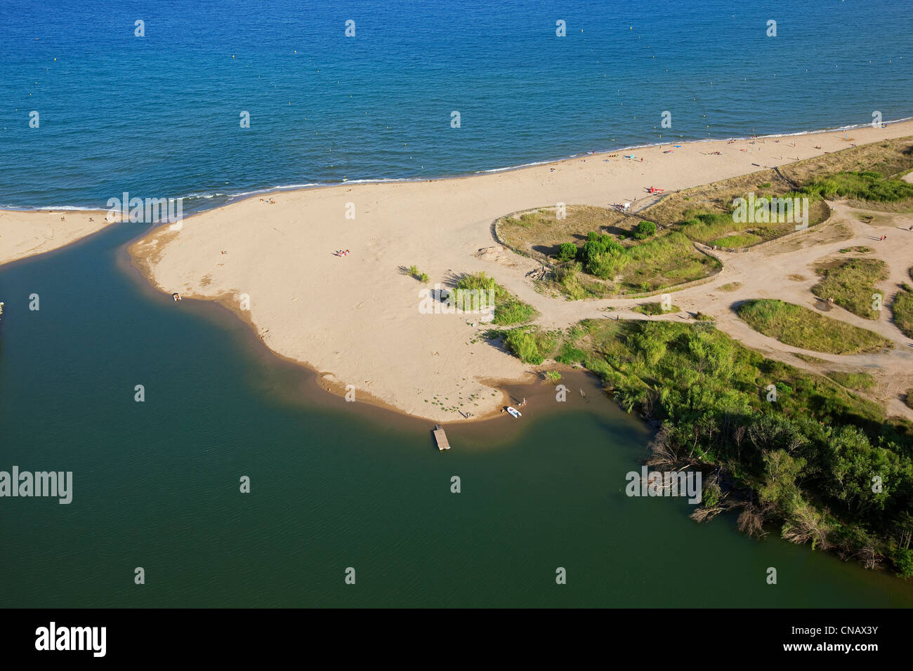 France, Var, Golfe de Frejus, Frejus, Saint Aygulf district, beach of ...