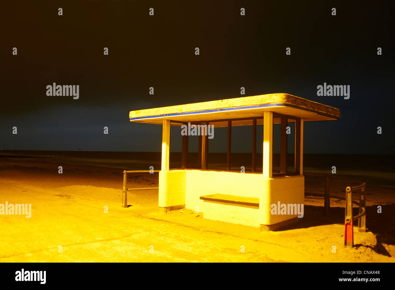 Empty bus station at night Stock Photo - Alamy
