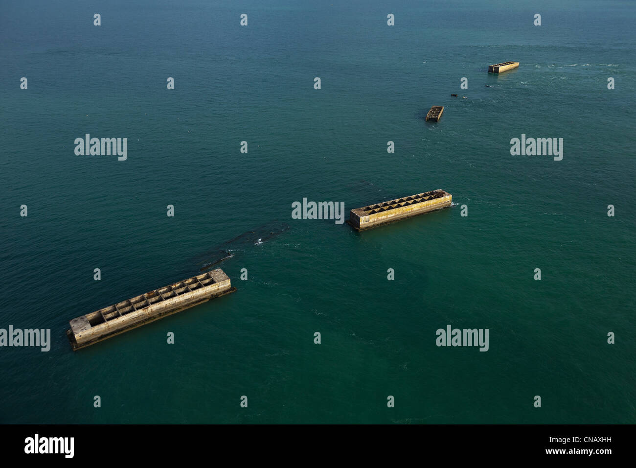 France, Calvados, Arromanches les Bains, Mulberries remains of Port ...