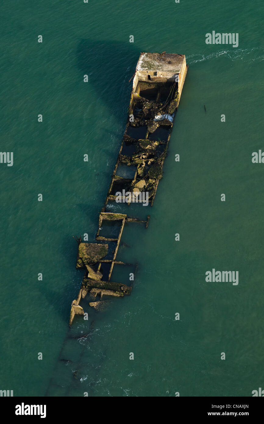 France, Calvados, Asnelles, Mulberries remains of Port Winston, Phoenix ...