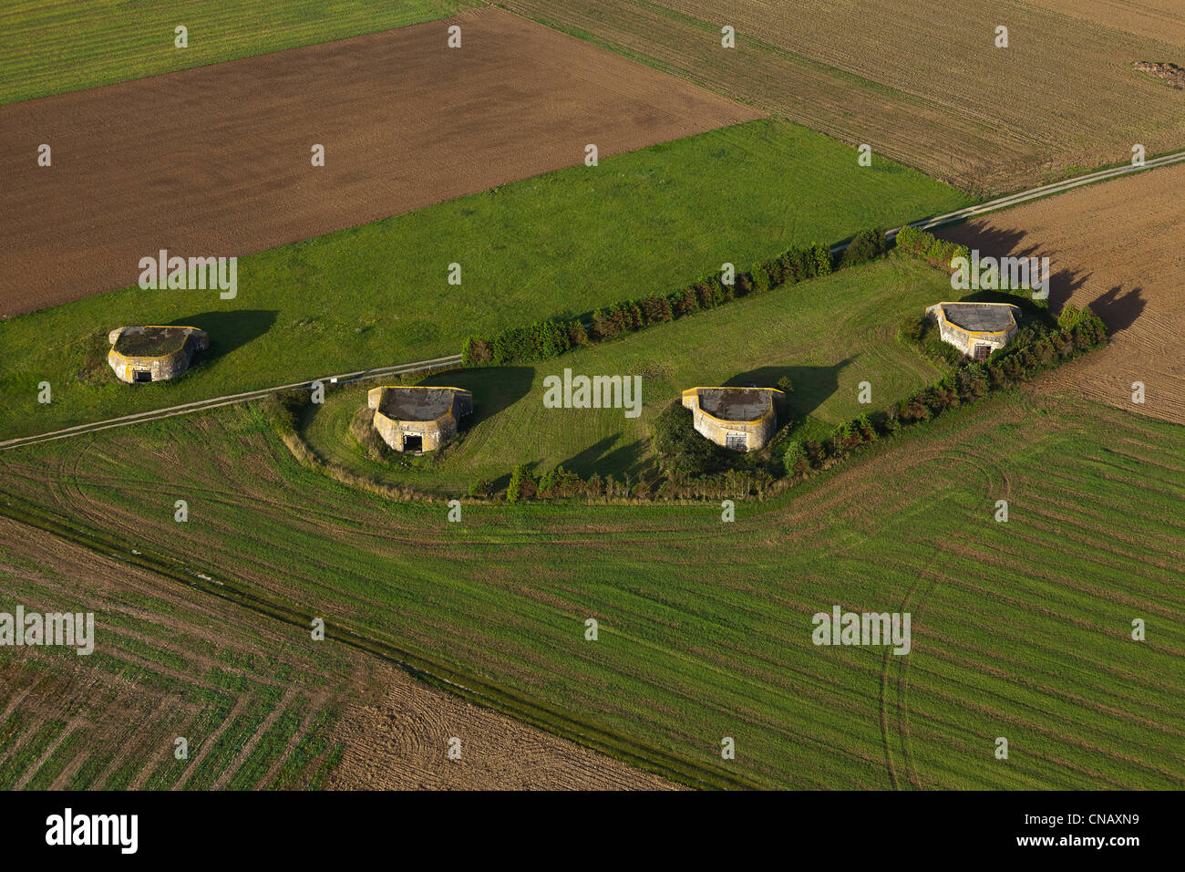 France, Calvados, Ver sur Mer, German batteries (aerial view Stock ...