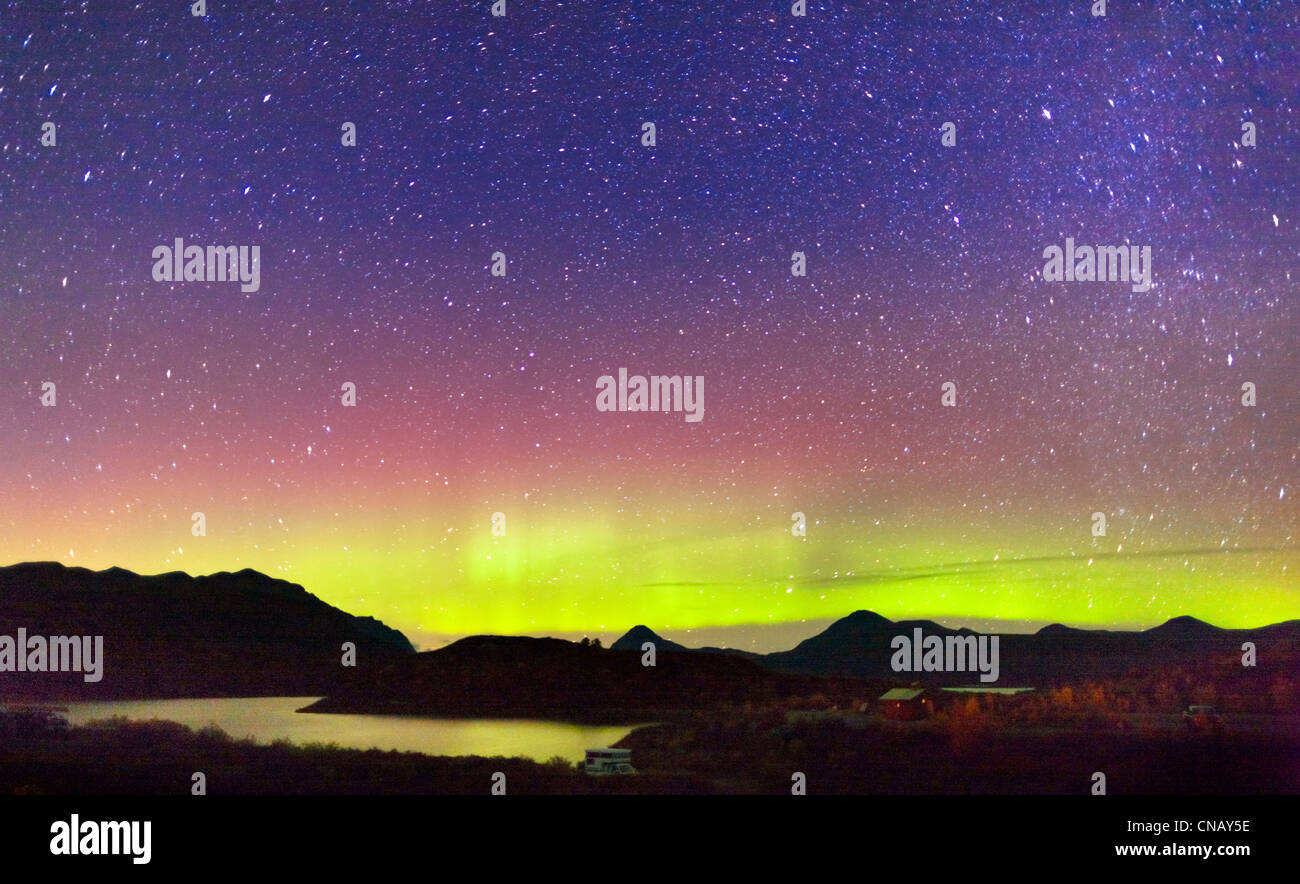 Northern Lights in the sky above the Tangle Lakes BLM Campground on the ...