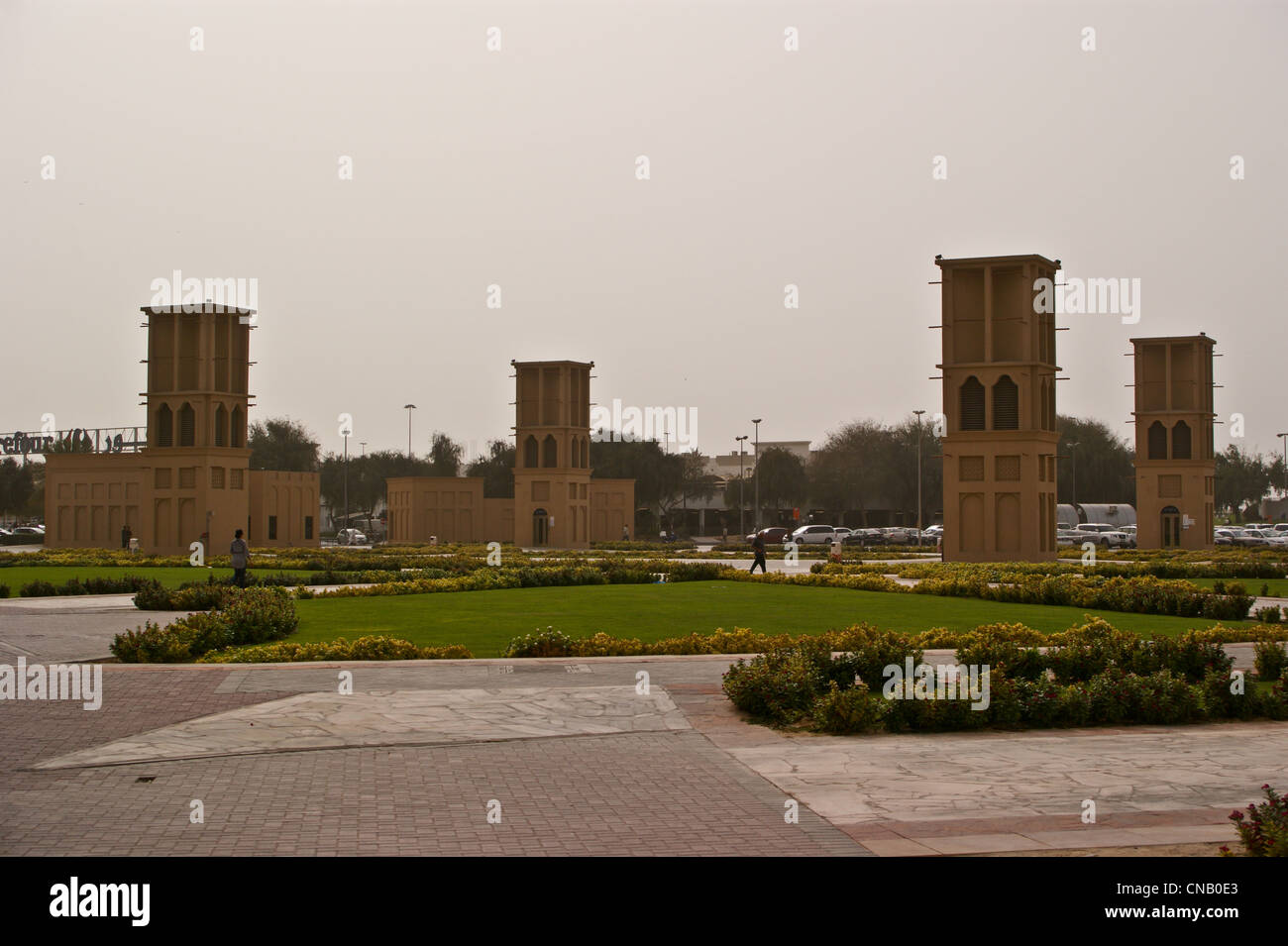 Entrance to Al Ghubaiba metro station disguised as a windtower, Dubai ...