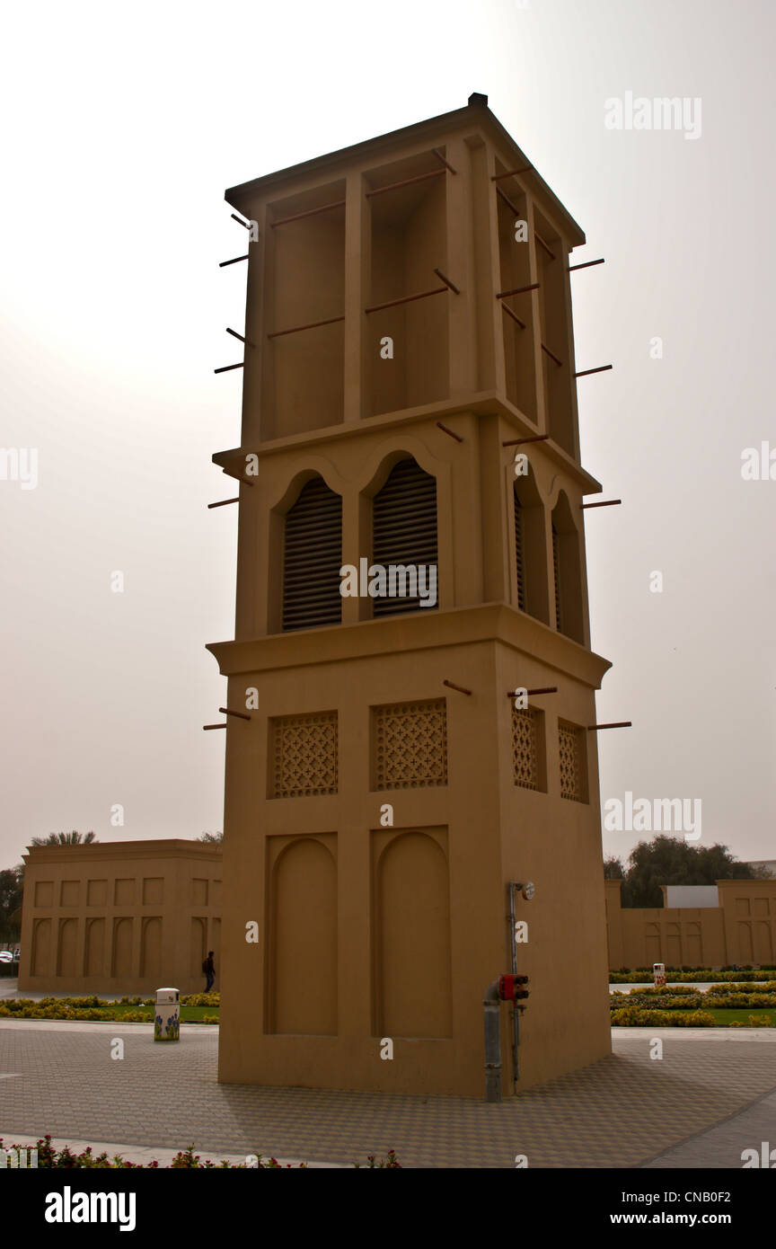 Entrance to Al Ghubaiba metro station disguised as a windtower, Dubai ...