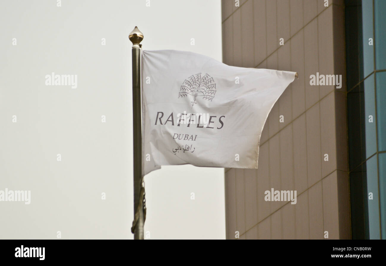 Raffles company flag at Raffles Hotel, Dubai, United Arab Emirates ...